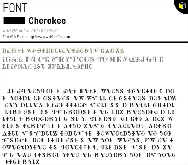 Cherokee Fonts Downloads - WebFontFree.Com