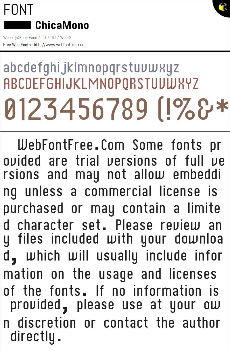 Chica Mono Fonts Downloads - WebFontFree.Com
