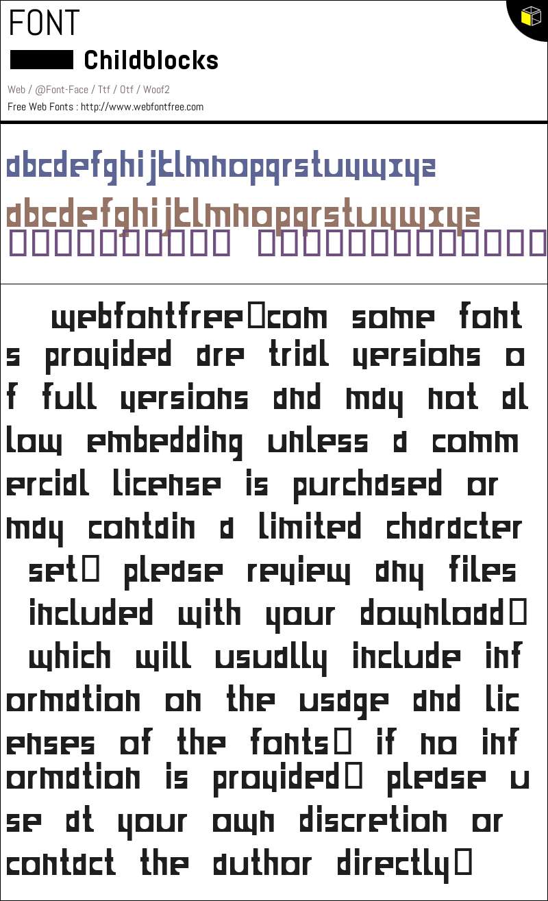 child blocks Fonts Downloads - WebFontFree.Com