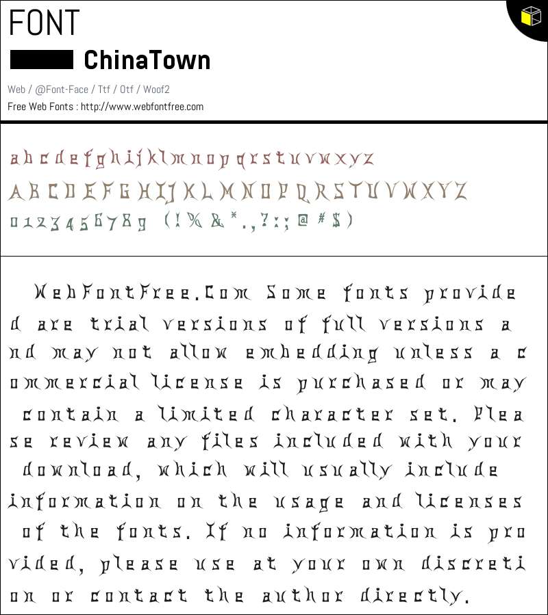 China Town Fonts Downloads - WebFontFree.Com