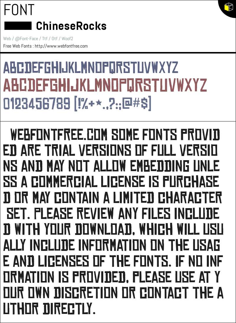 Chinese Rocks Fonts Downloads - WebFontFree.Com