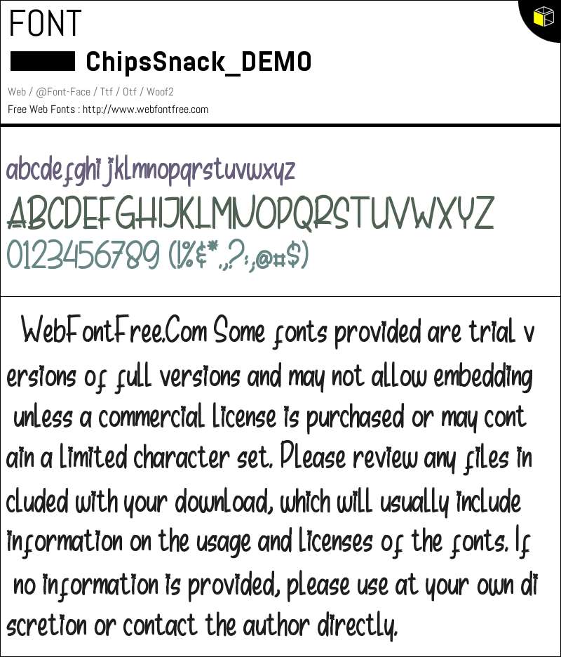 Chips Snack_DEMO Fonts Downloads - WebFontFree.Com