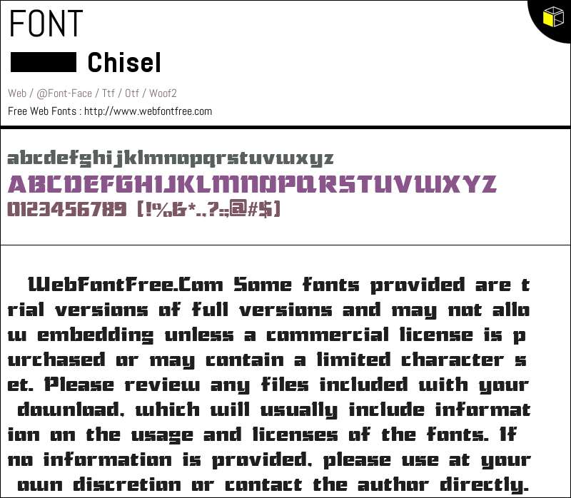 Chisel Regular Fonts Downloads - WebFontFree.Com