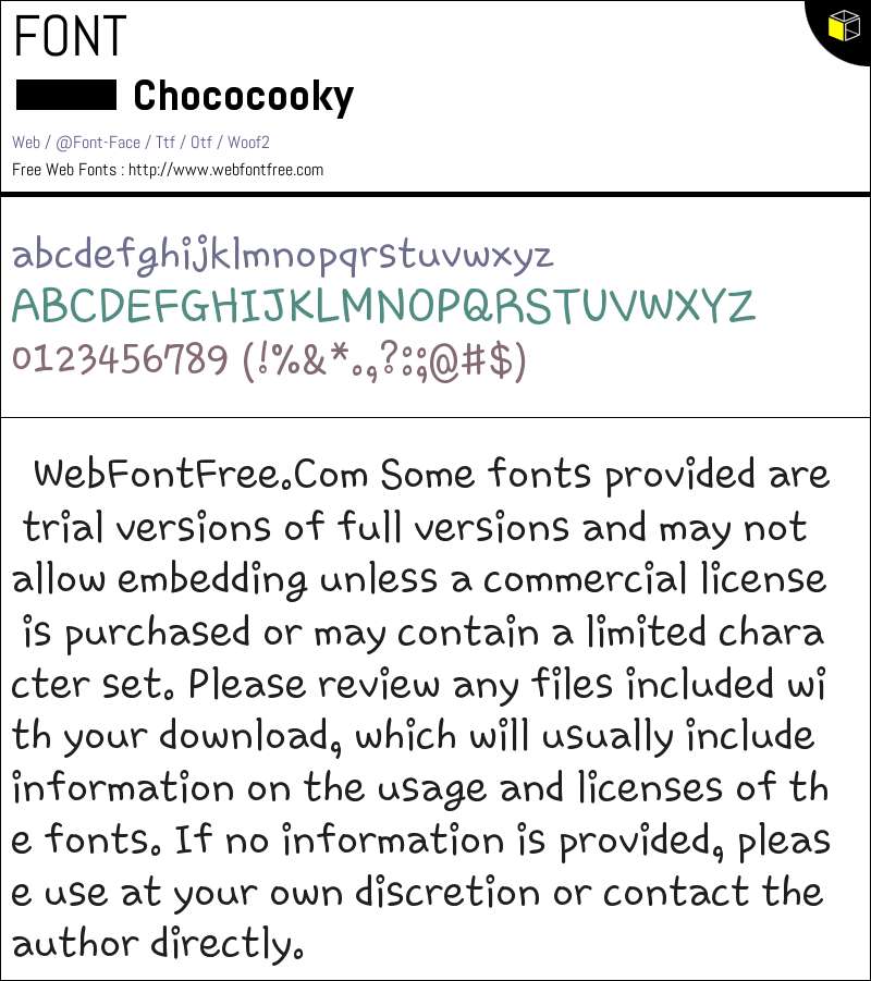 Choco cooky Fonts Downloads - WebFontFree.Com