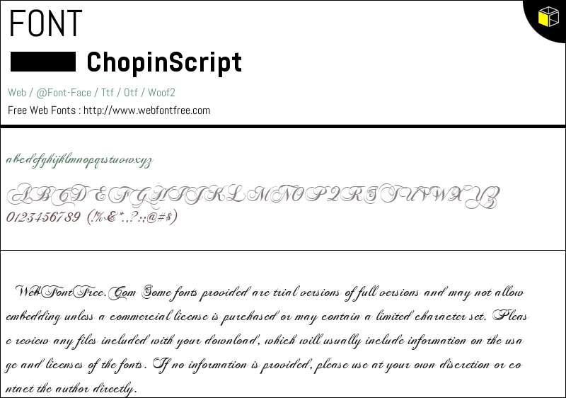 ChopinScript 字体 下载 - WebFontFree.Com
