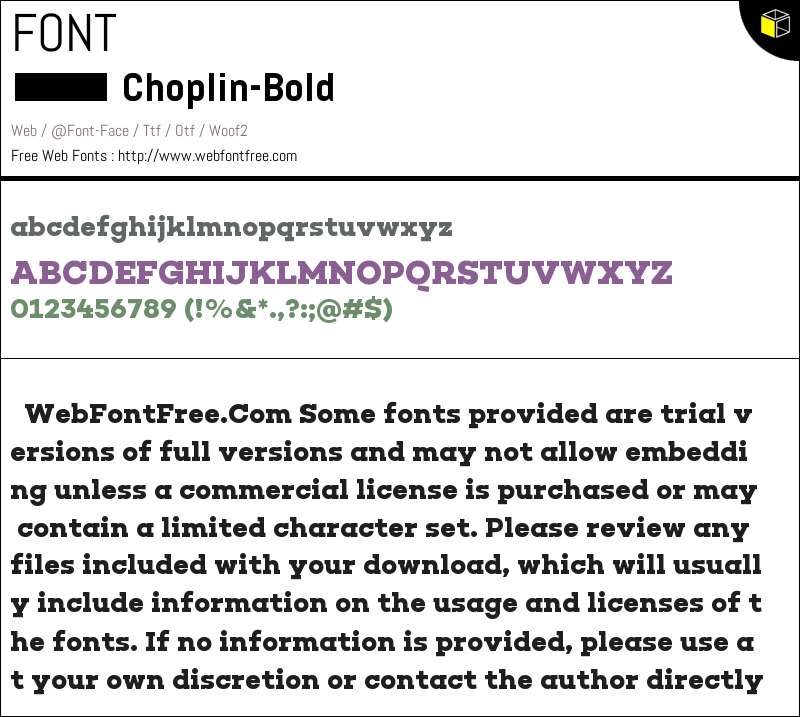 Choplin Bold Fonts Downloads - WebFontFree.Com