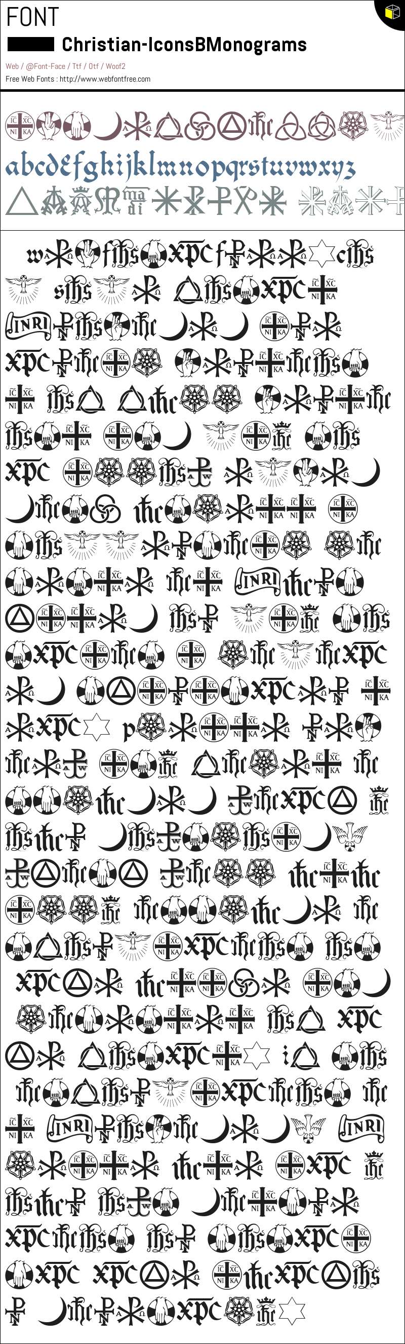 Christian Icons B Monograms Fonts Downloads - WebFontFree.Com