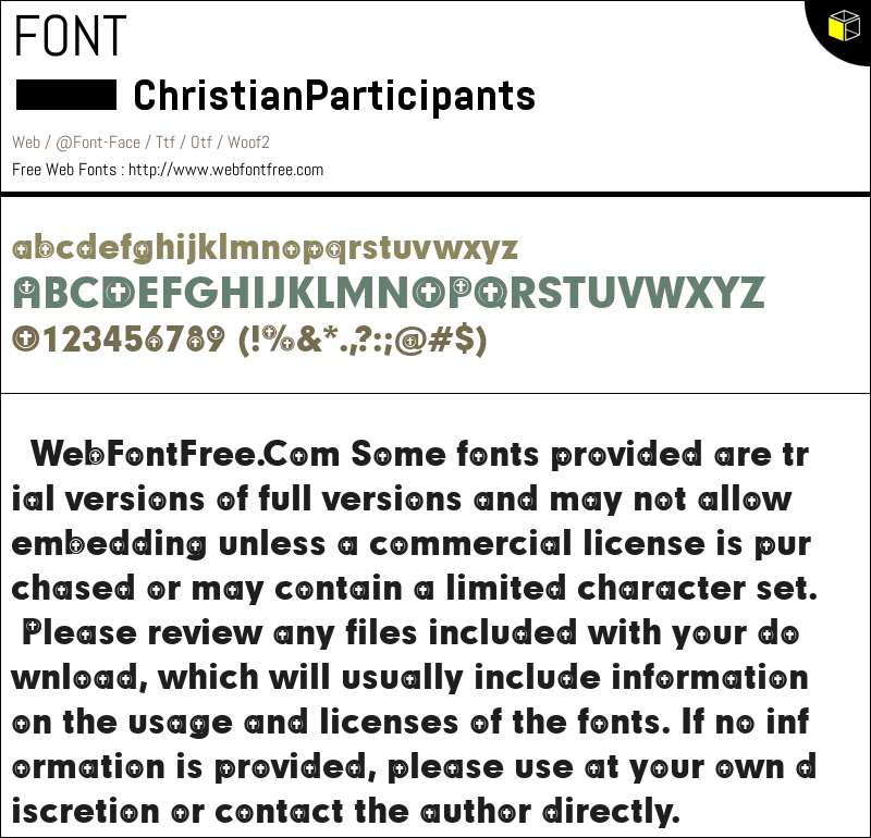 Christian Participants Fonts Downloads - WebFontFree.Com