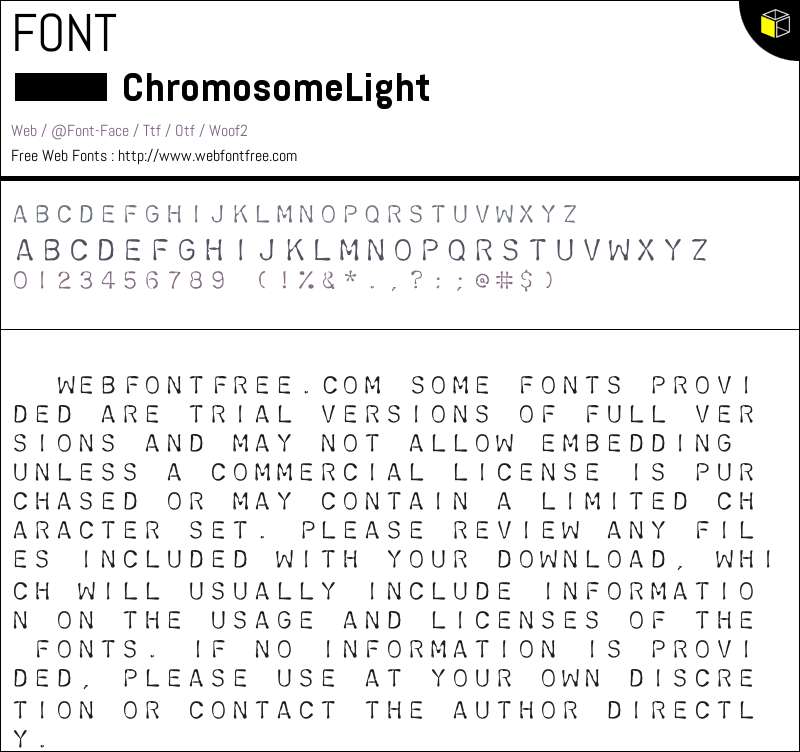 ChromosomeLight Fonts Downloads - WebFontFree.Com