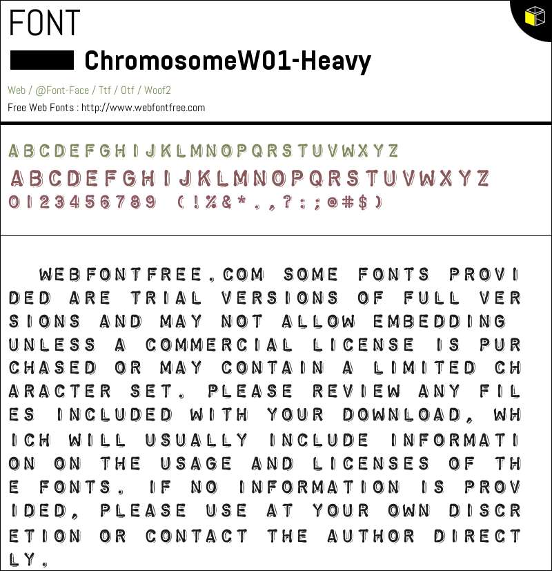 Chromosome W01 Heavy Fonts Downloads - WebFontFree.Com