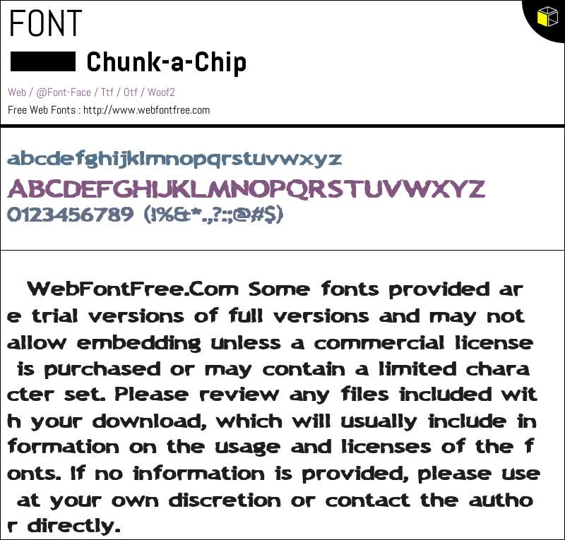 Chunk-a-Chip Fonts Downloads - WebFontFree.Com