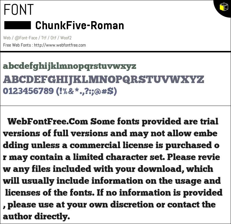 ChunkFive Roman 字体 下载 - WebFontFree.Com