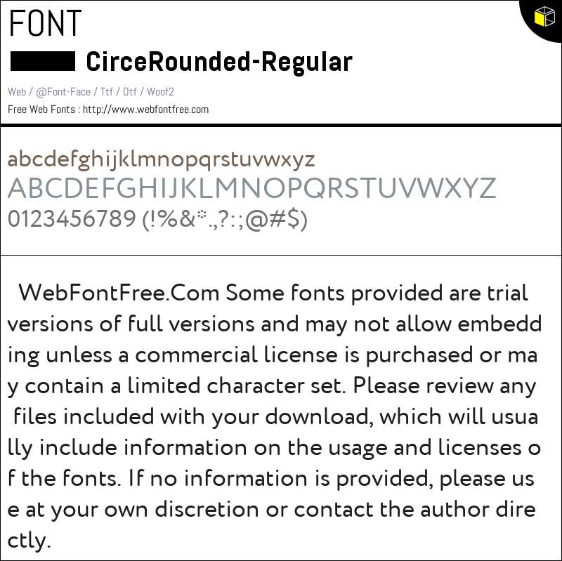Circe Rounded 字体 下载 - WebFontFree.Com