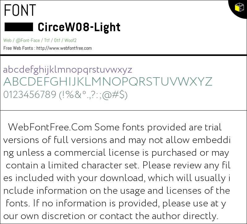 Circe W08 Light Fonts Downloads - WebFontFree.Com