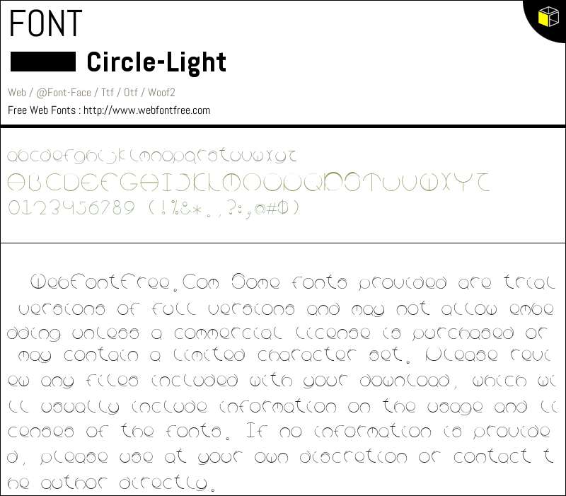 Circle Light Fonts Downloads - WebFontFree.Com