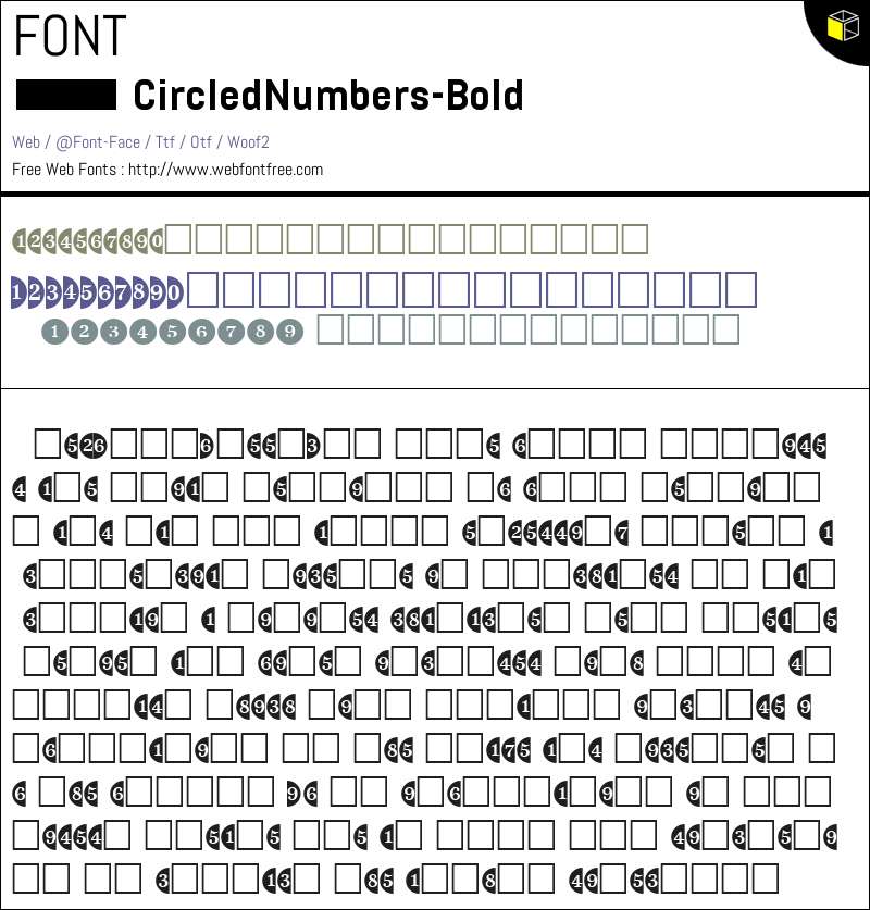 CircledNumbers Bold Fonts Downloads - WebFontFree.Com