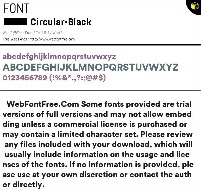 Circular Black 字体 下载 - WebFontFree.Com