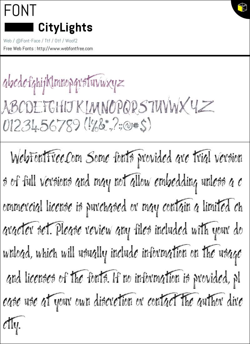 City Lights Fonts Downloads - WebFontFree.Com