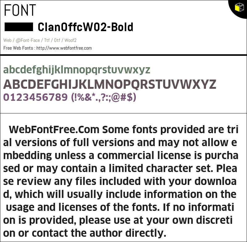 Clan Offc W02 Bold Fonts Downloads - WebFontFree.Com