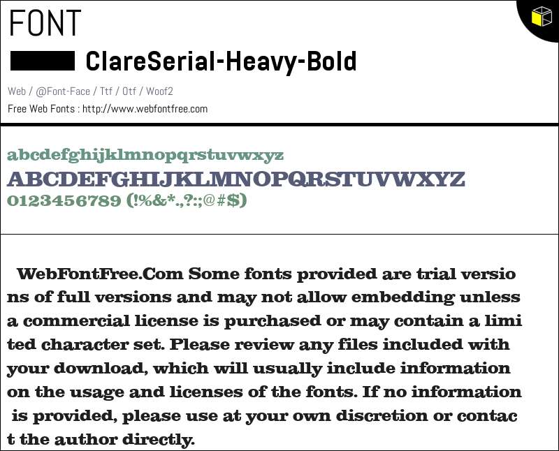 ClareSerial-Heavy Bold Fonts Downloads - WebFontFree.Com