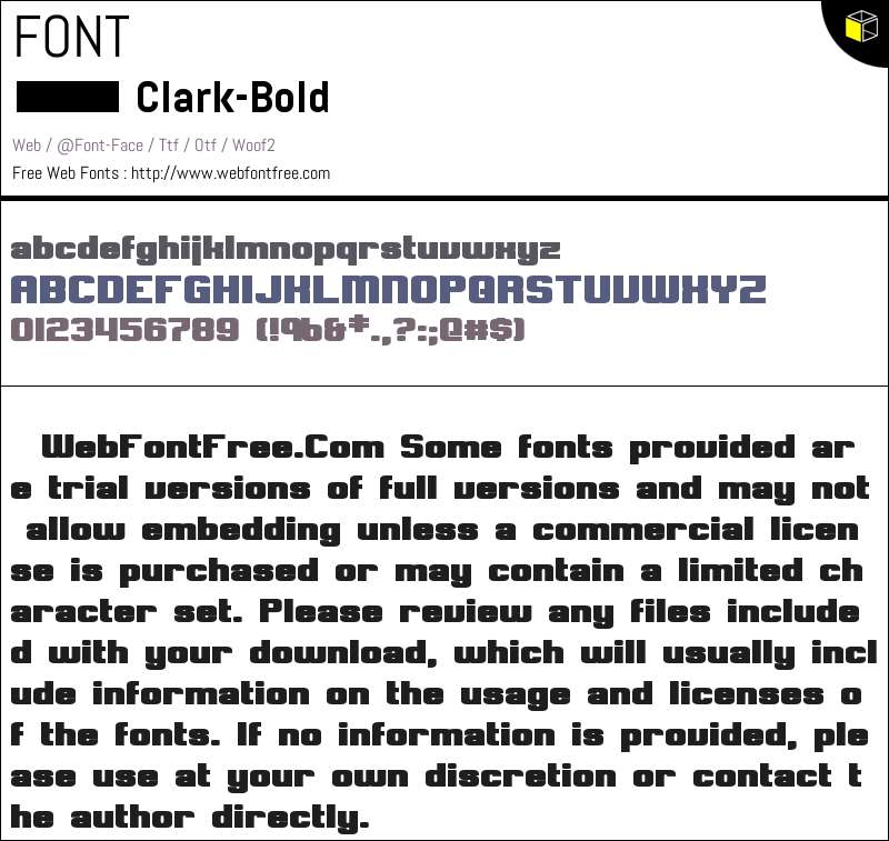 Clark Bold Fonts Downloads - WebFontFree.Com