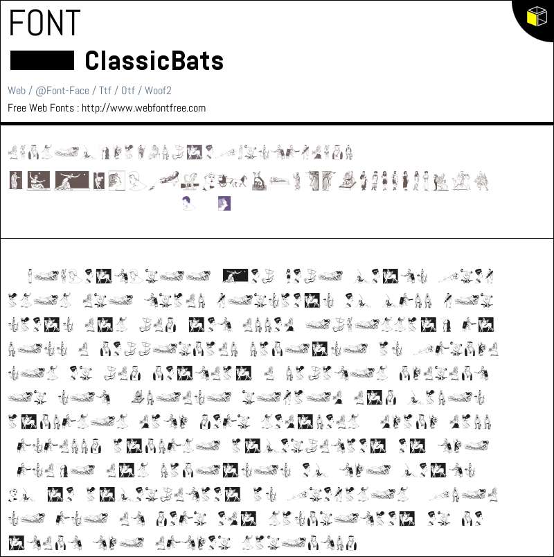 ClassicBats Fonts Downloads - WebFontFree.Com