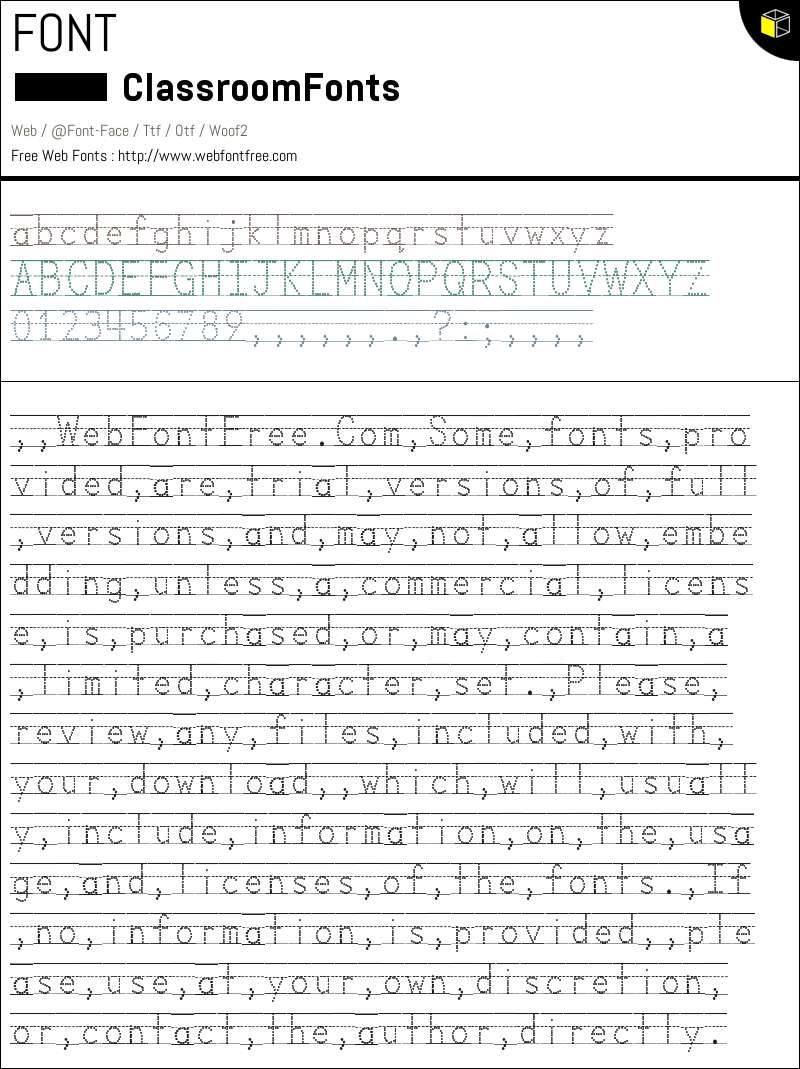 Classroom Fonts Fonts Downloads - WebFontFree.Com