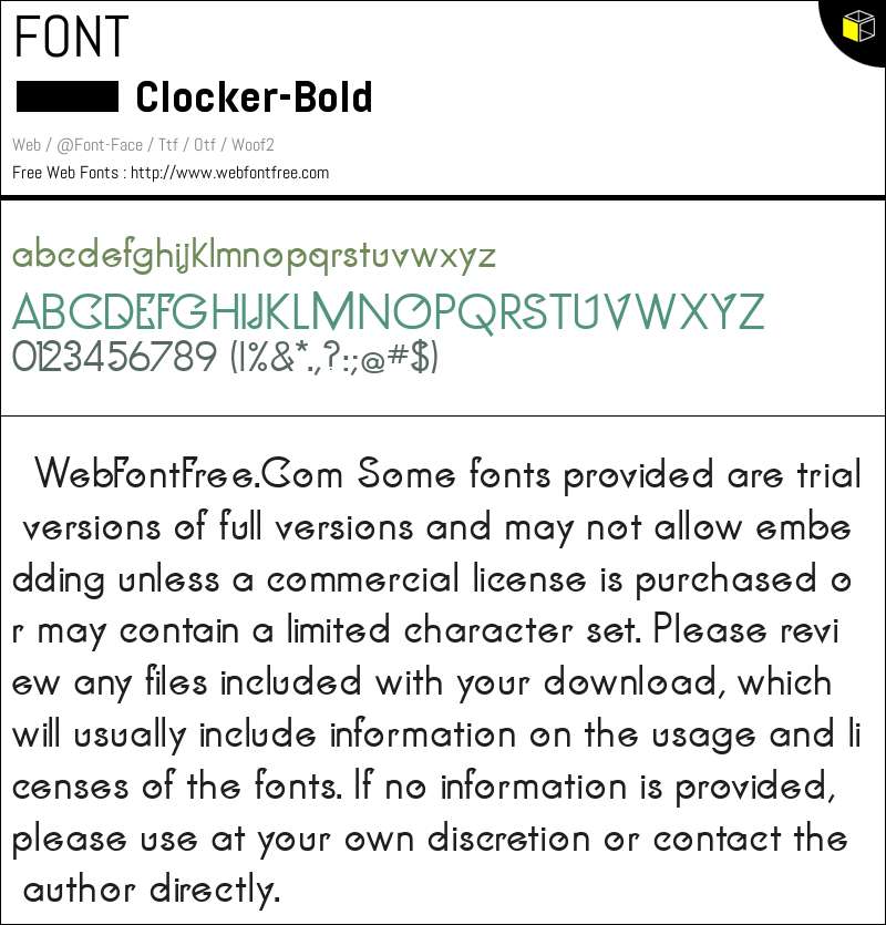 Clocker Bold Fonts Downloads - WebFontFree.Com