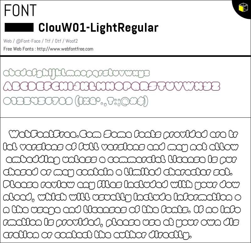 Clou W01 Light Regular Fonts Downloads - WebFontFree.Com