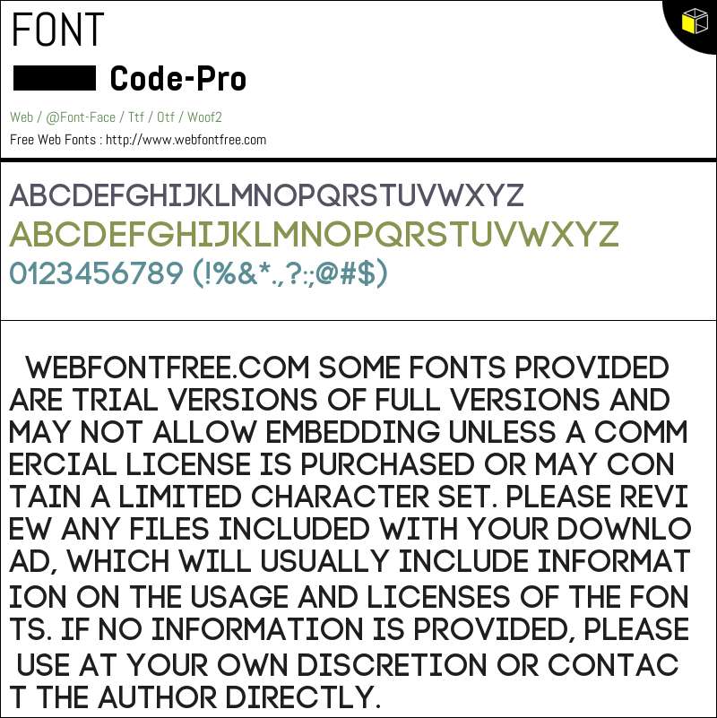 Code-Pro Fonts Downloads - WebFontFree.Com