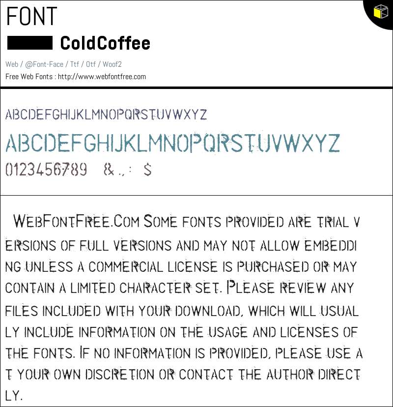 ColdCoffee Fonts Downloads - WebFontFree.Com