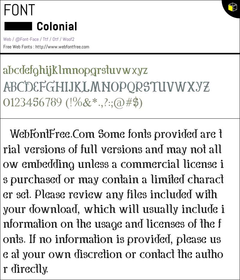 Colonial Fuentes Descargar - WebFontFree.Com