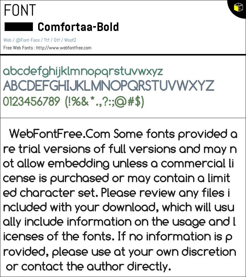 Comfortaa Bold Fonts Downloads - WebFontFree.Com