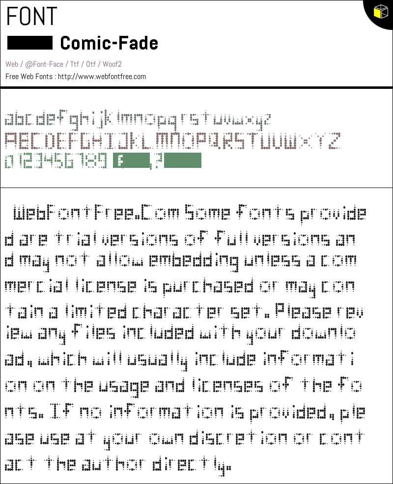 Comic Fade Regular Fonts Downloads - WebFontFree.Com