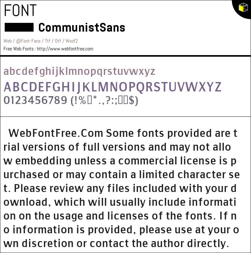 Communist Sans Fonts Downloads - WebFontFree.Com