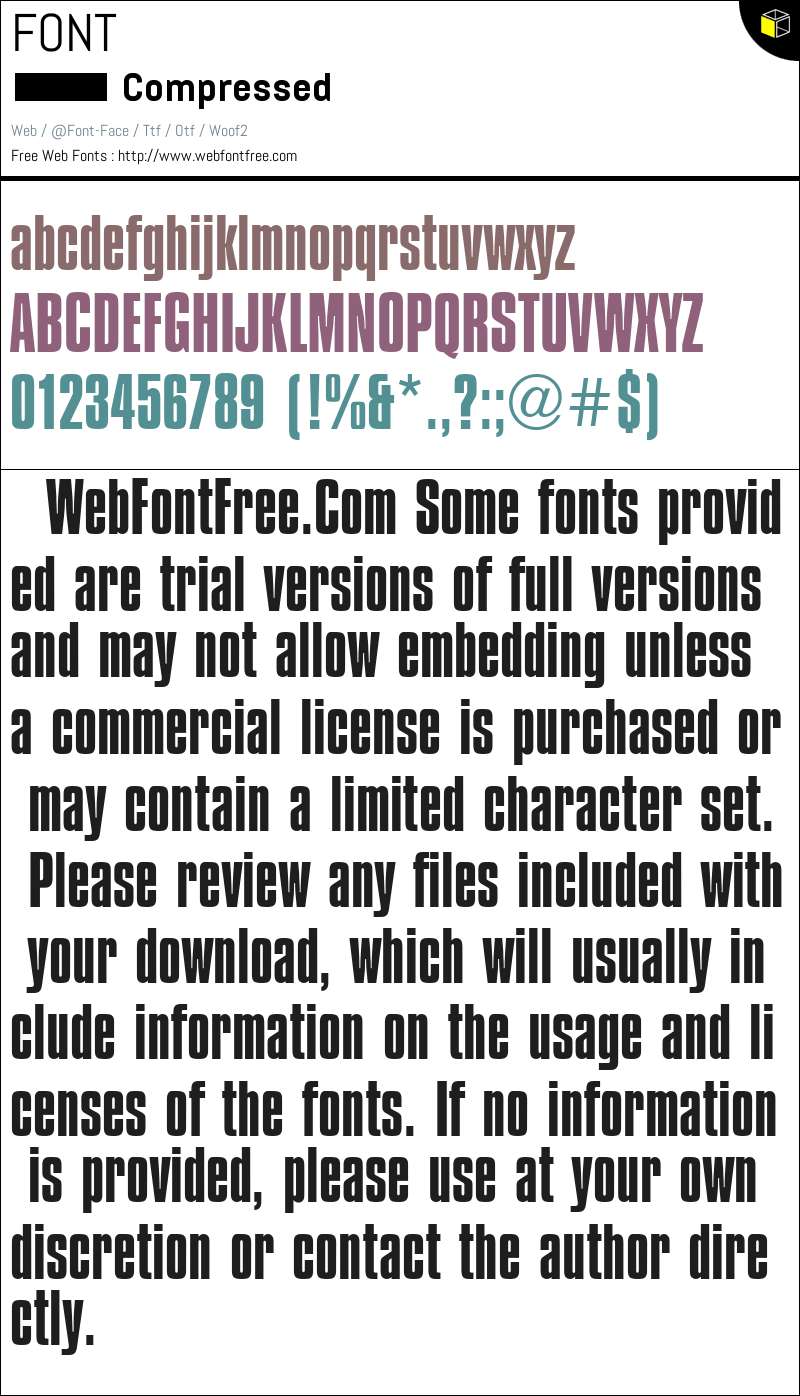 Compressed-Regular Fonts Downloads - WebFontFree.Com