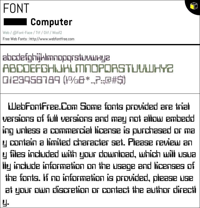 Computer-Regular Fonts Downloads - WebFontFree.Com