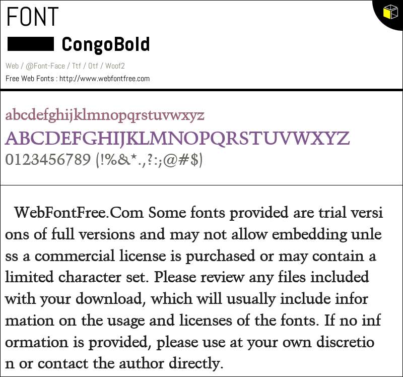 Congo Bold Fonts Downloads - WebFontFree.Com