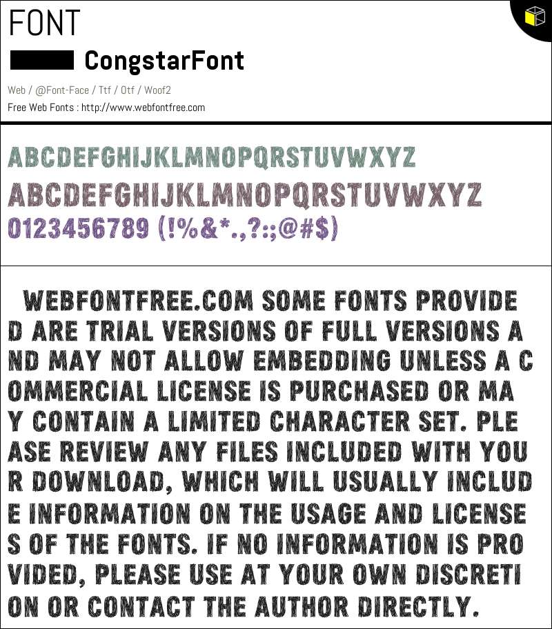 Congstar Font Fonts Downloads - WebFontFree.Com