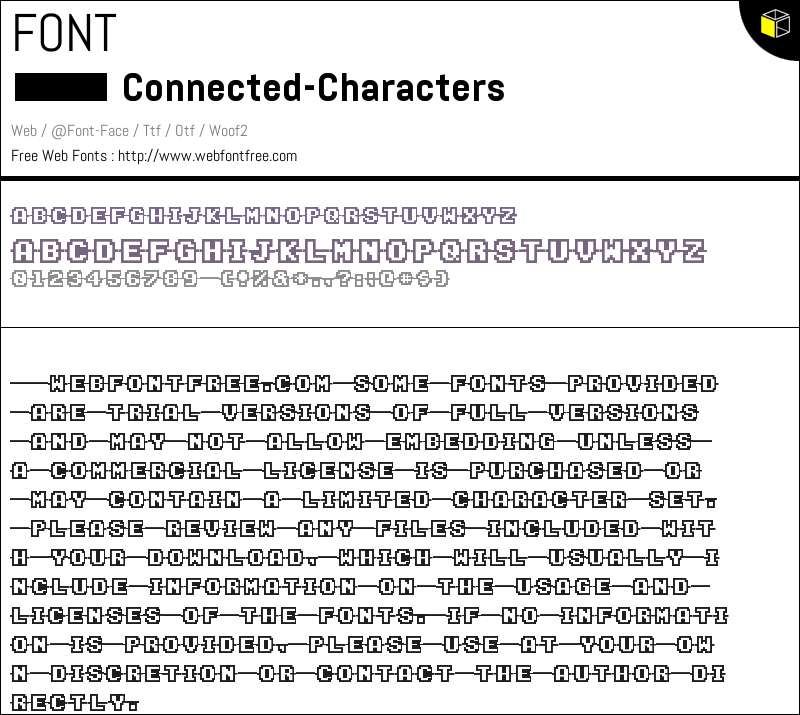 Connected Characters Regular Fonts Downloads - WebFontFree.Com