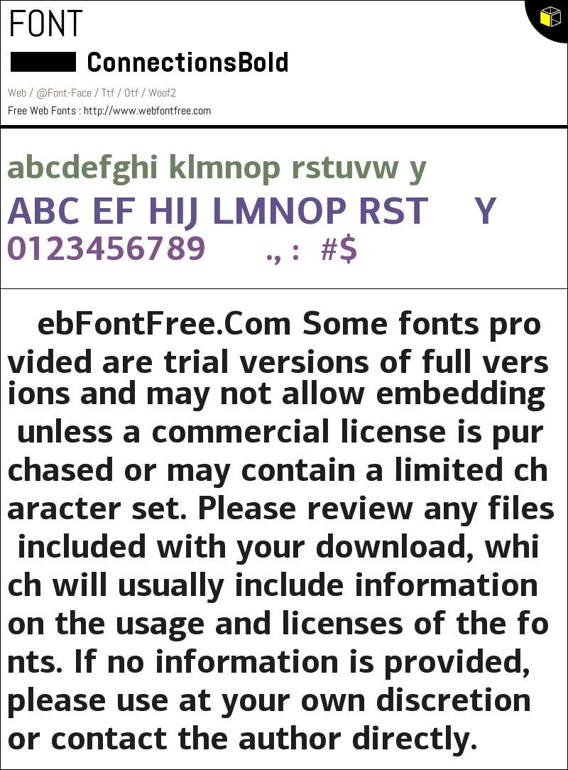 ConnectionsBold Fonts Downloads - WebFontFree.Com