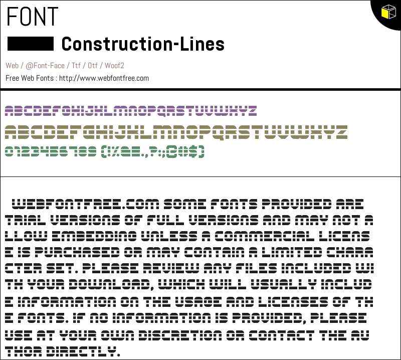 Construction Lines Fonts Downloads - WebFontFree.Com