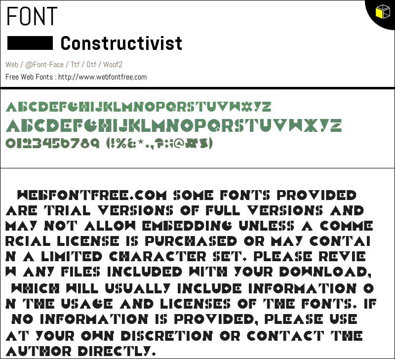 Constructivist Fonts Downloads - WebFontFree.Com