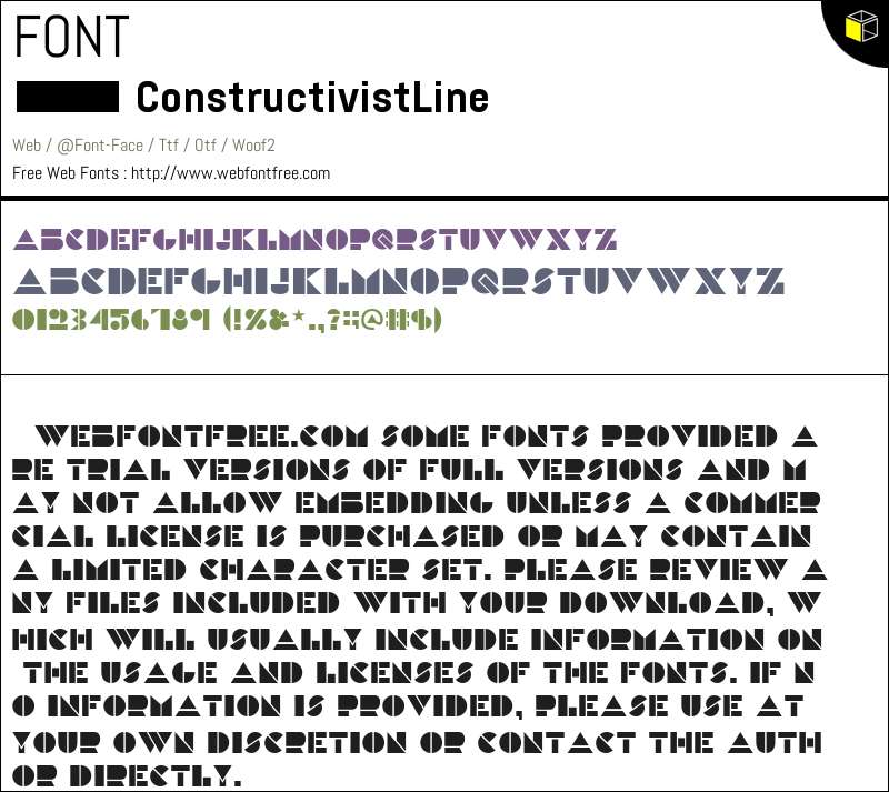 Constructivist Line Fonts Downloads - WebFontFree.Com