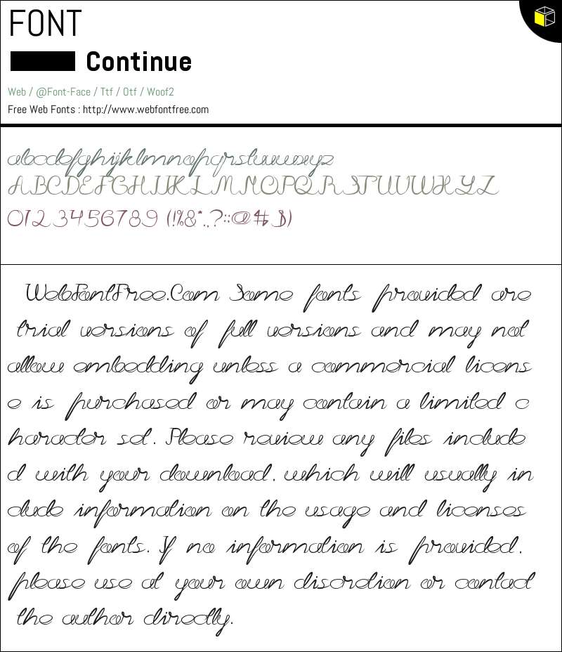 Continue Fonts Downloads - WebFontFree.Com
