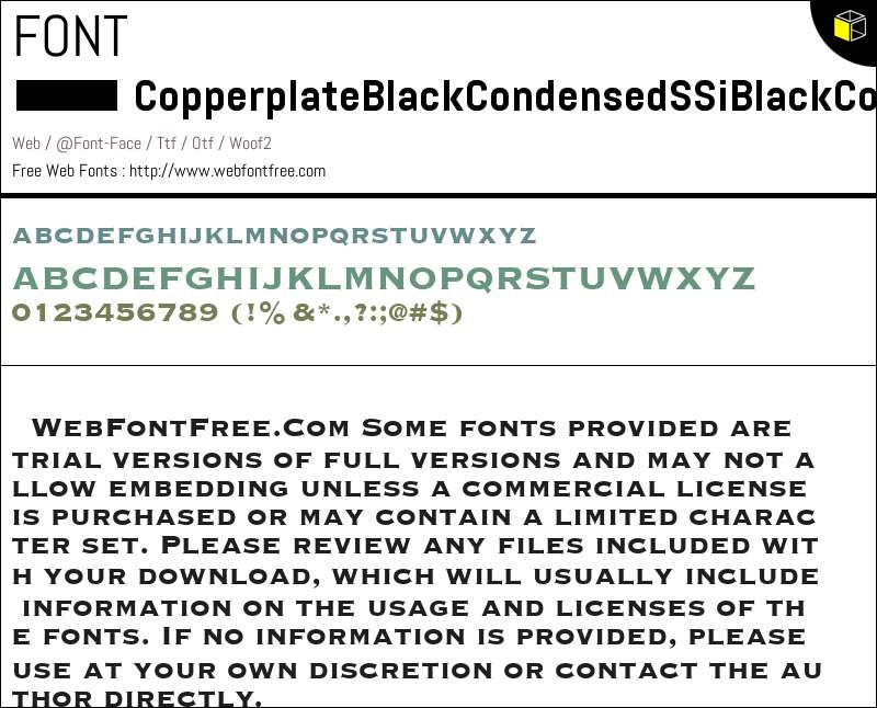 Copperplate Black Condensed SSi Black Condensed Fonts Downloads ...