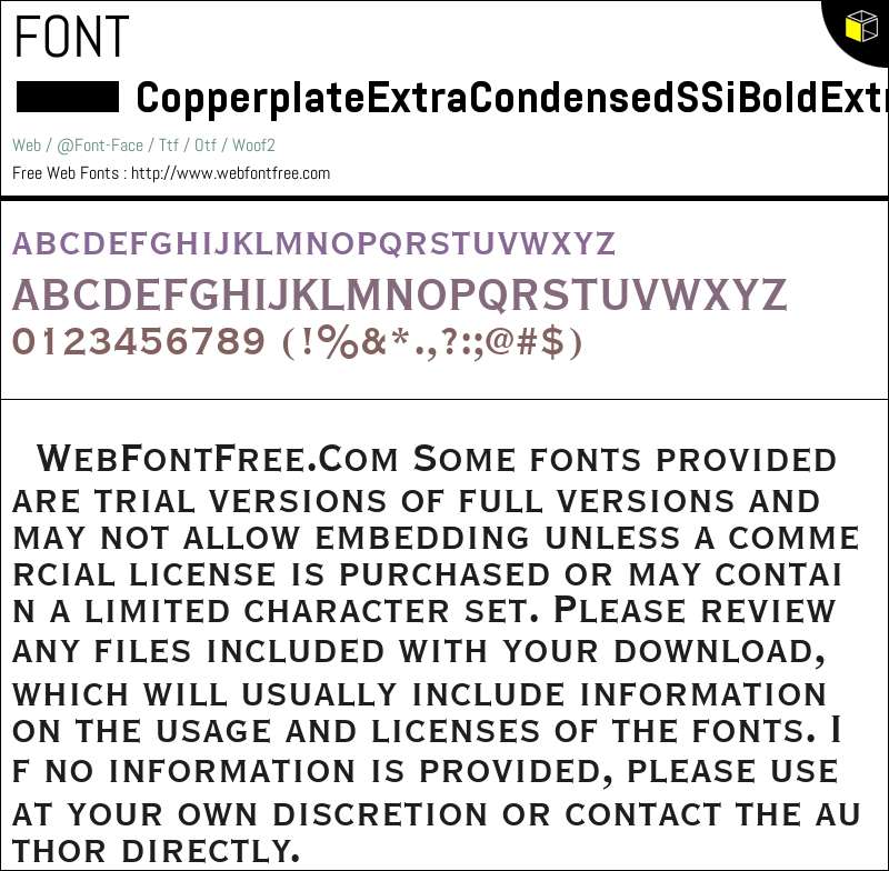 Copperplate Extra Condensed SSi Bold Extra Condensed Fuentes Descargar ...