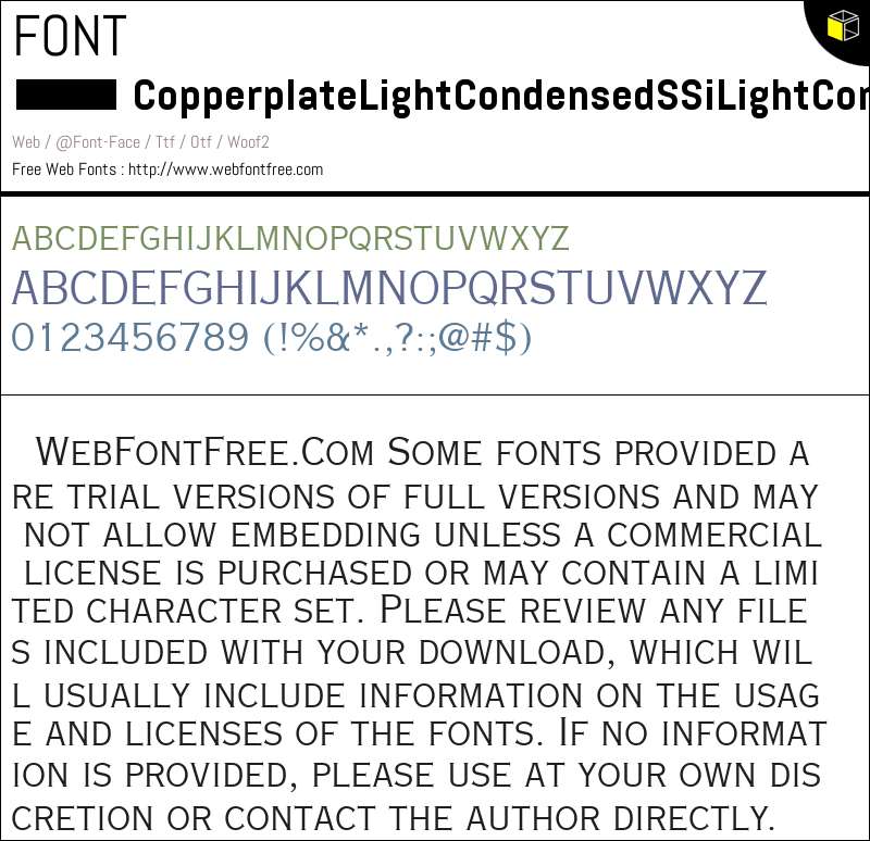 Copperplate Light Condensed SSi Light Condensed Fonts Downloads ...