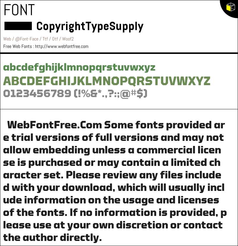 Copyright Type Supply Fonts Downloads - WebFontFree.Com