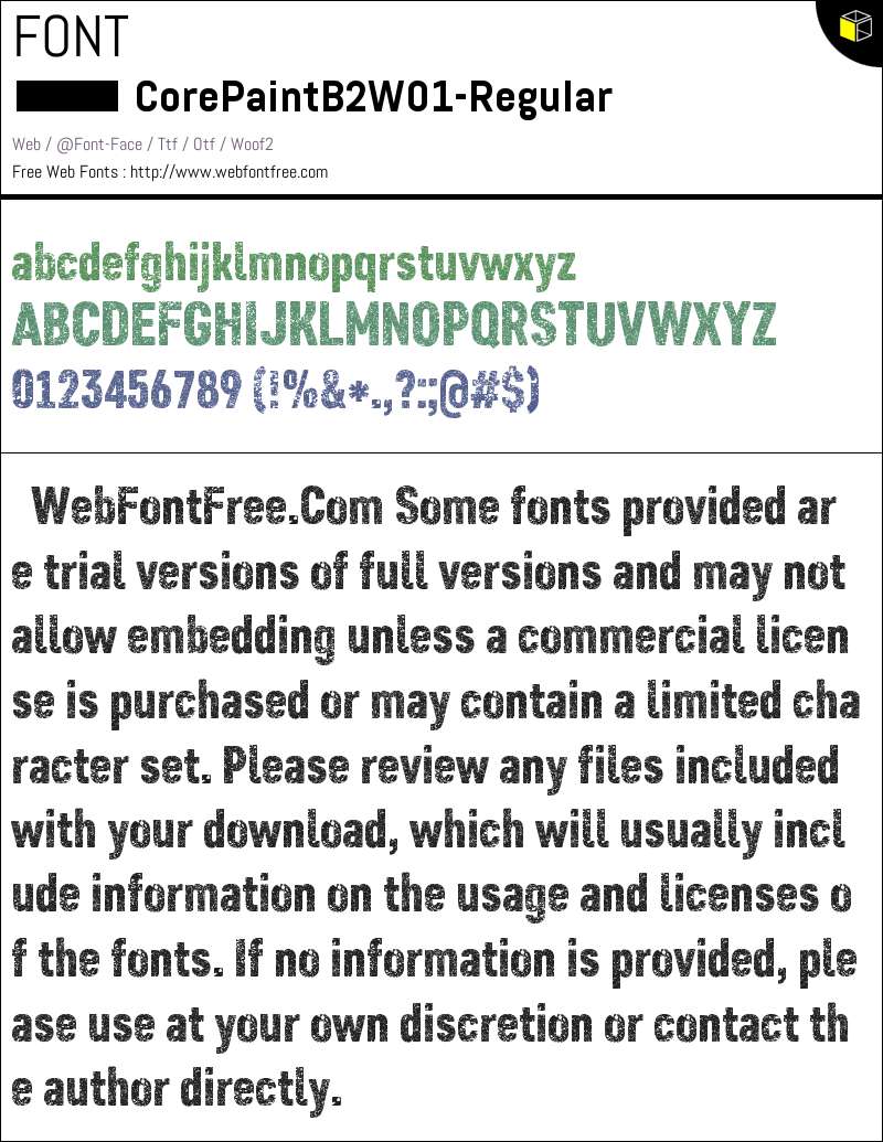 Core Paint B2 W01 Regular Fonts Downloads - WebFontFree.Com